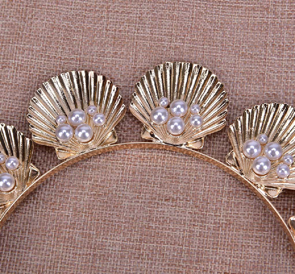 "Shelby" Shells and Pearls Gold-tone Tiara – Nicoletta Carlone