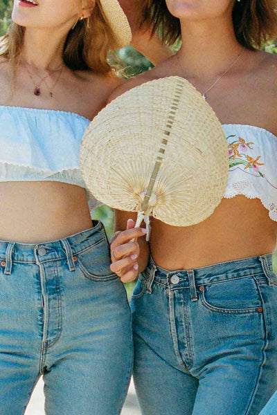 Summer Savior Fan - Natural Straw – Nicoletta Carlone